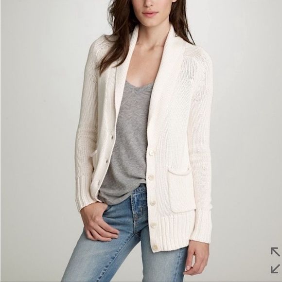 J. Crew | Sweaters | J Crew Lighthousecotton Shawl Collar Cardigan ...